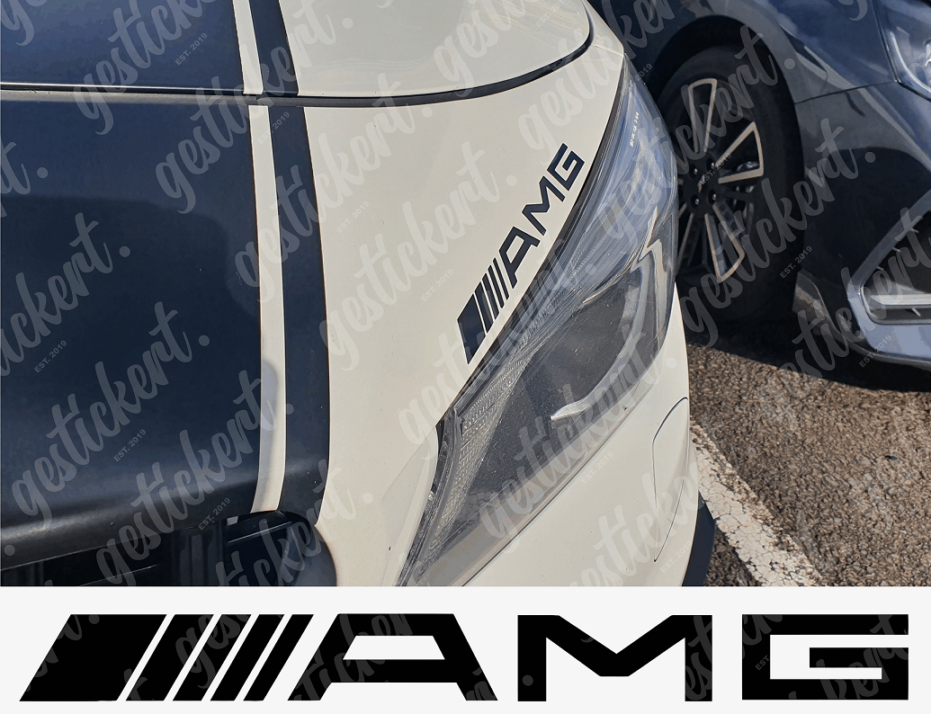1x 20 cm AMG Aufkleber Schriftzug – gestickert