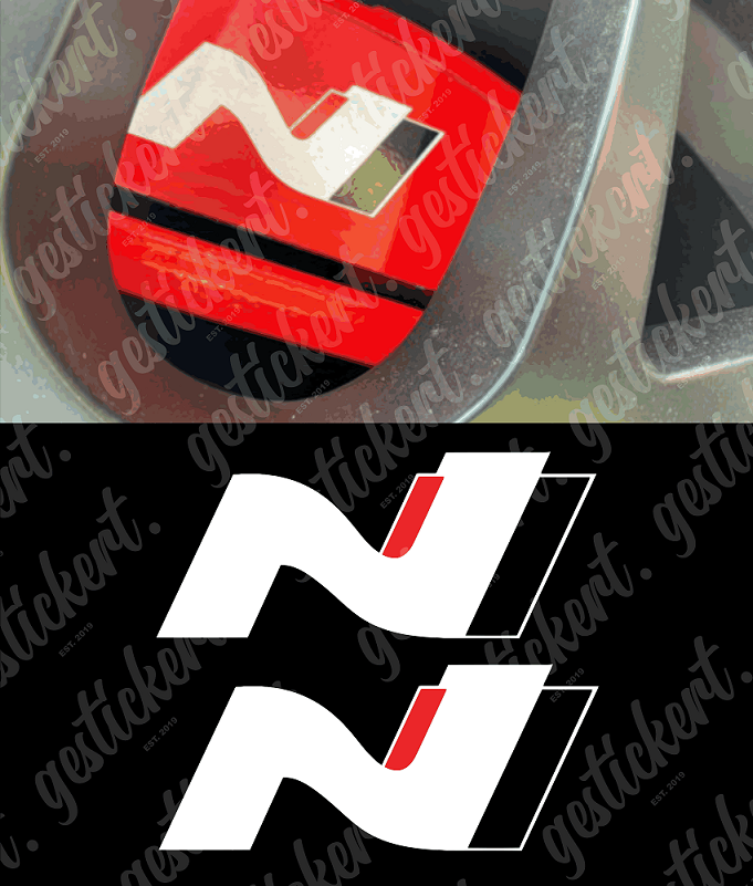 2x Hyundai N Aufkleber für Bremssattel – gestickert