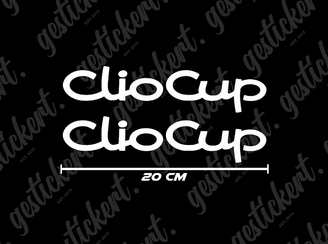 2x 20 cm Clio Cup Aufkleber für Renault – gestickert
