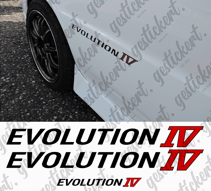 1 Set Aufkleber für Mitsubishi Lancer Evolution IV (4) – gestickert