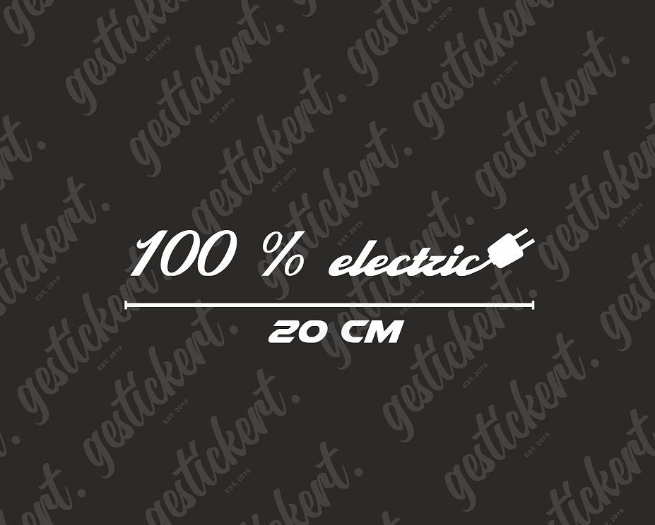 1x 20 cm 100% electric Aufkleber – gestickert